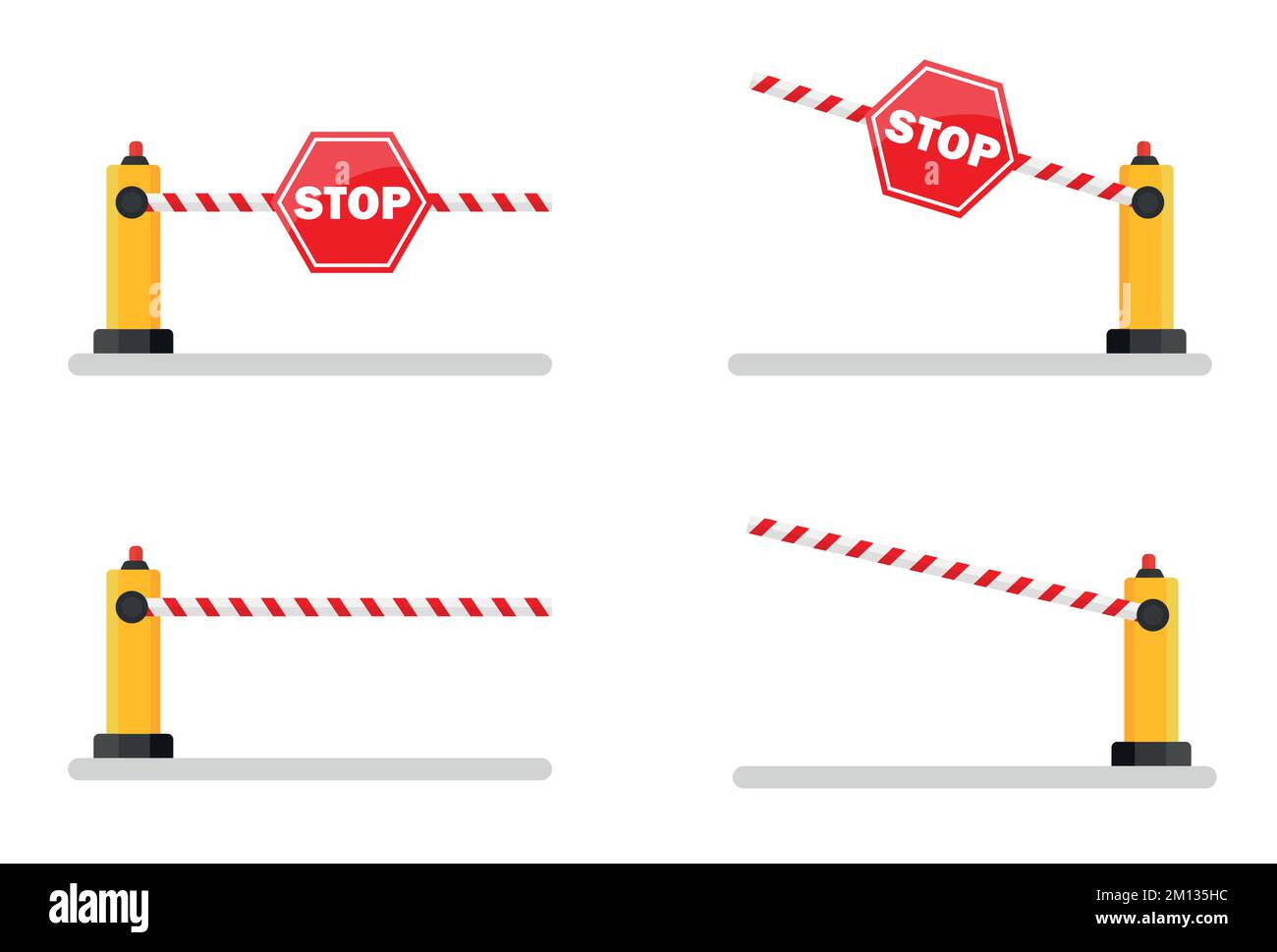 Creative vector illustration of open, closed parking car barrier gate ...