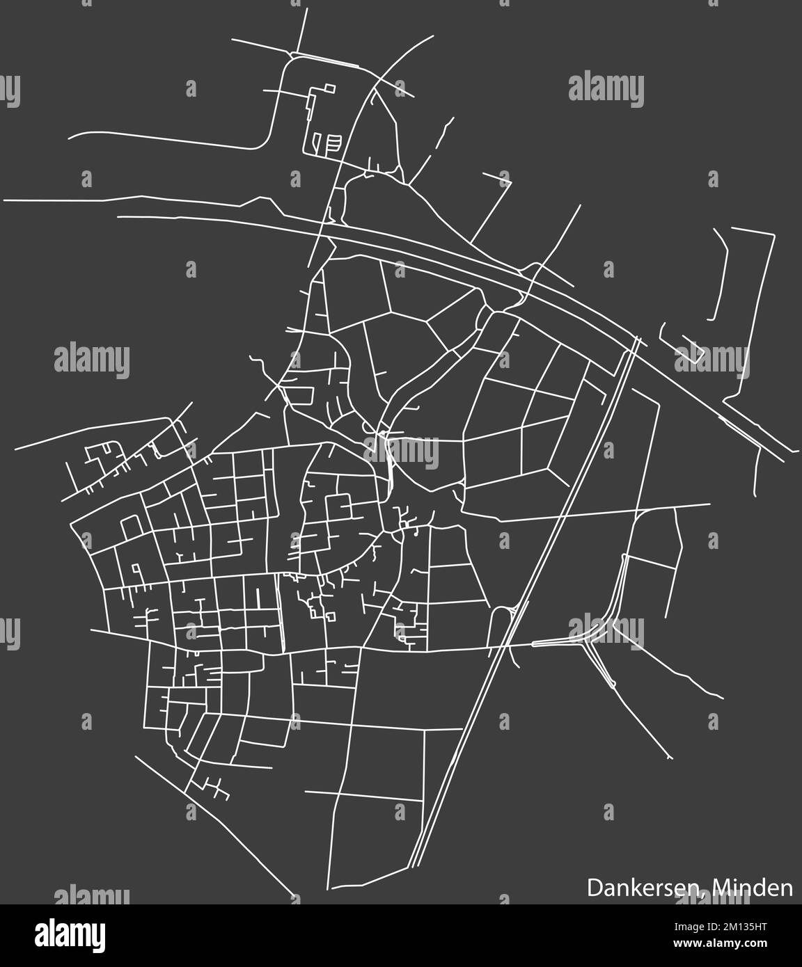 Street roads map of the DANKERSEN QUARTER, MINDEN Stock Vector Image ...