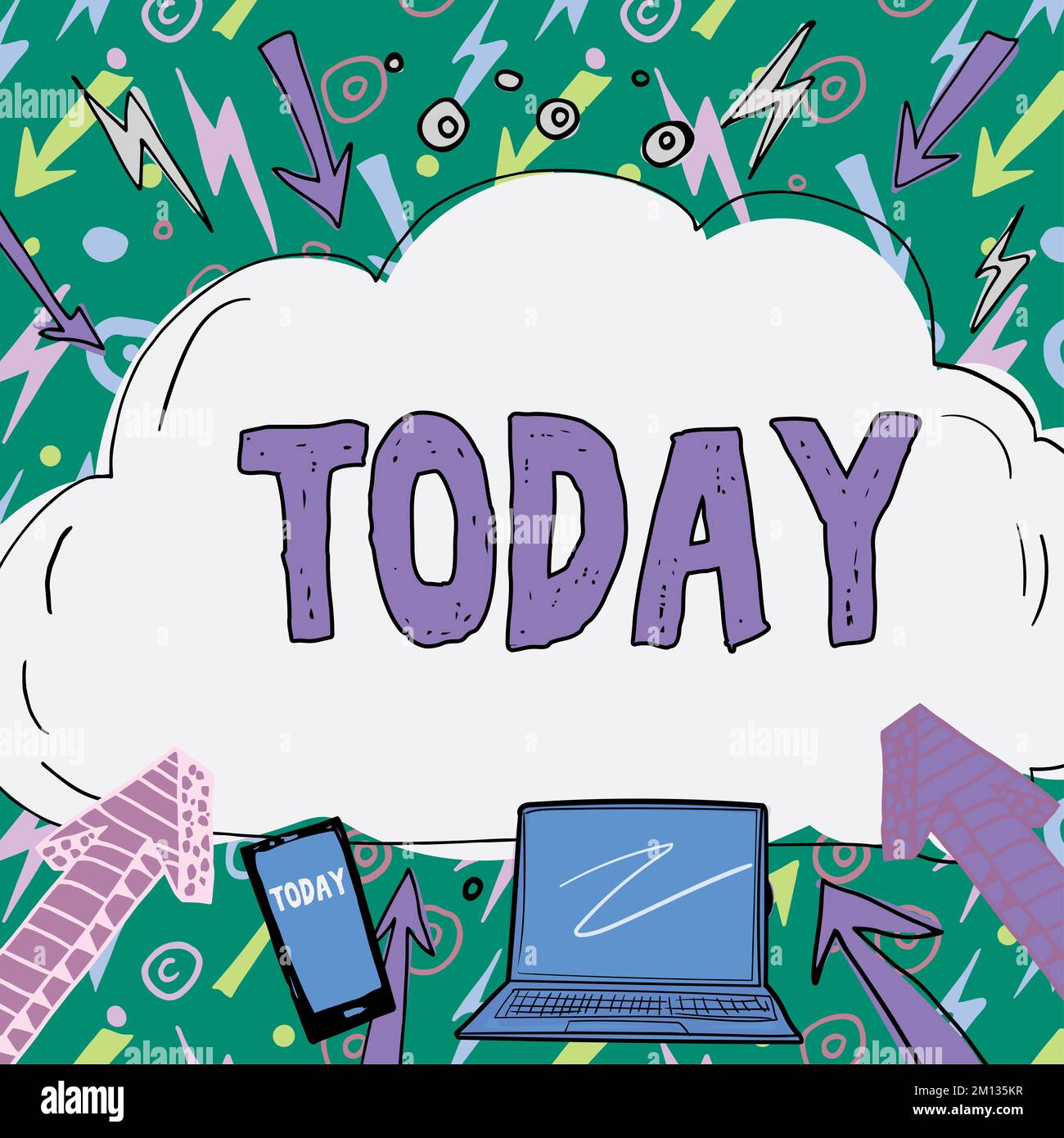 Conceptual caption Today. Concept meaning this present day Current ...