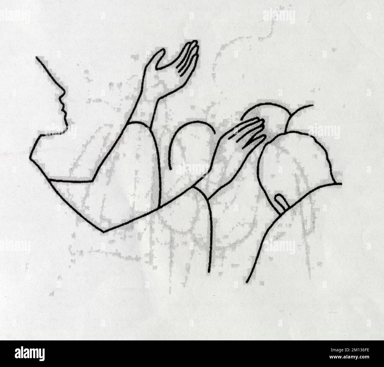 Dessin de Jésus qui bénit la foule Stock Photo - Alamy