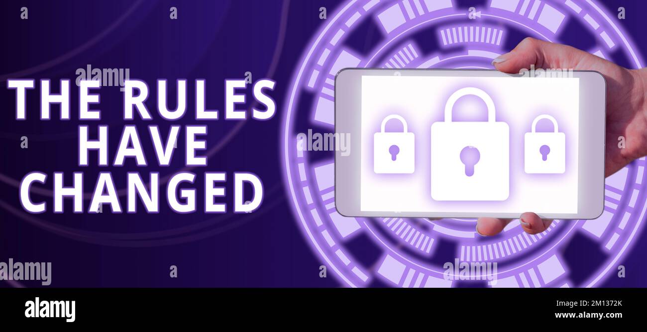 Conceptual display The Rules Have Changed. Business showcase the ...