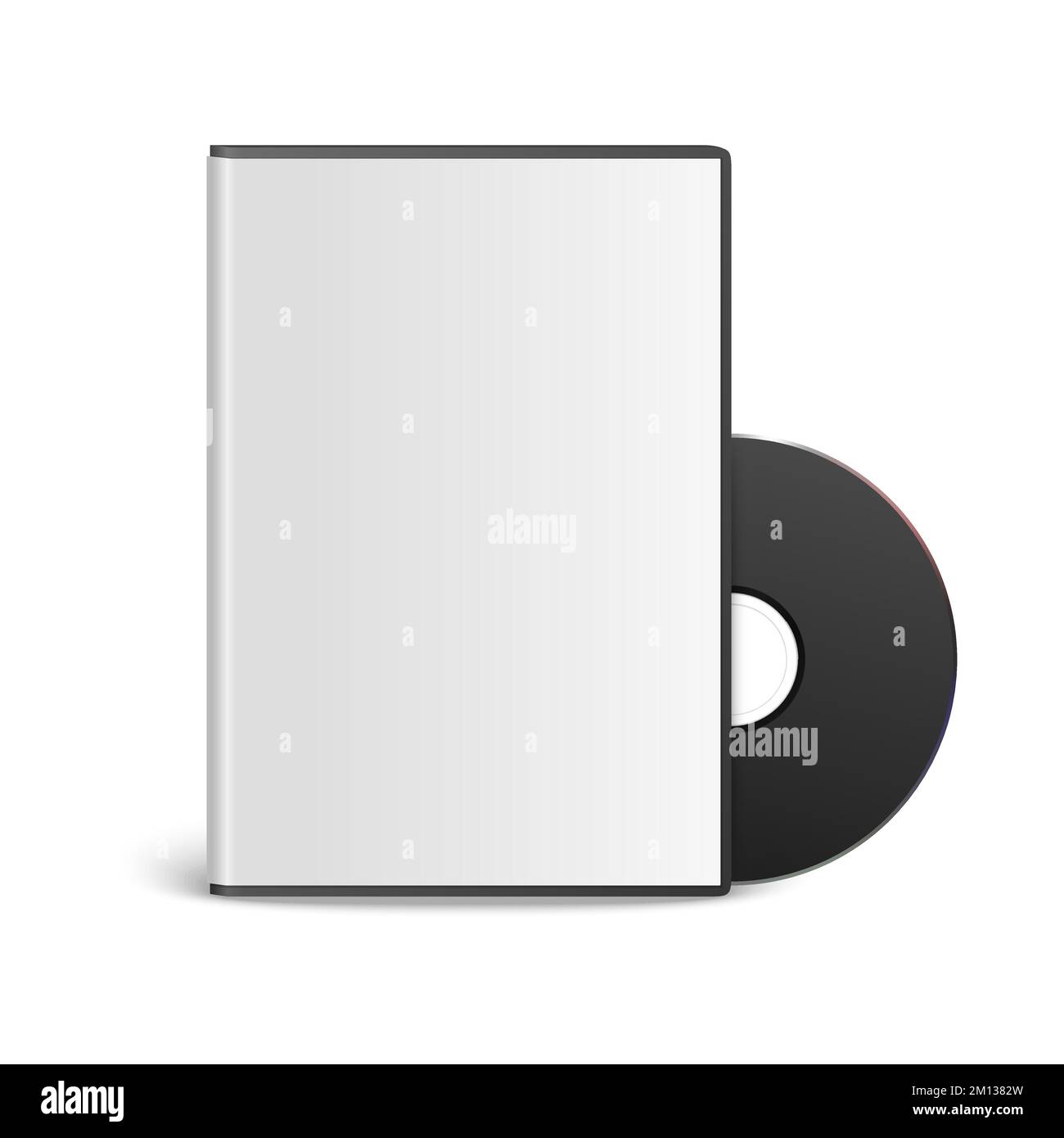 Vector 3d Realistic Black CD, DVD with Plastic Cover, Envelope, Case ...