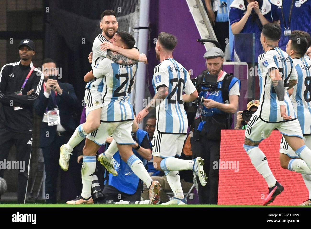goaljubel Lionel MESSI (ARG) with goalschuetze MOLINA Nahuel (ARG ...