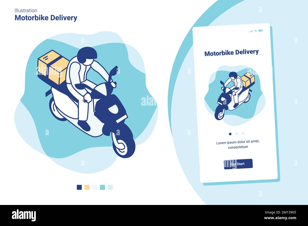 Motorbike freight delivery Stock Vector Images - Alamy
