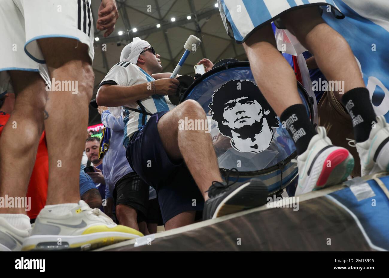 Lusail, Qatar. 9th Dec, 2022. Fans cheer prior to the Quarterfinal ...
