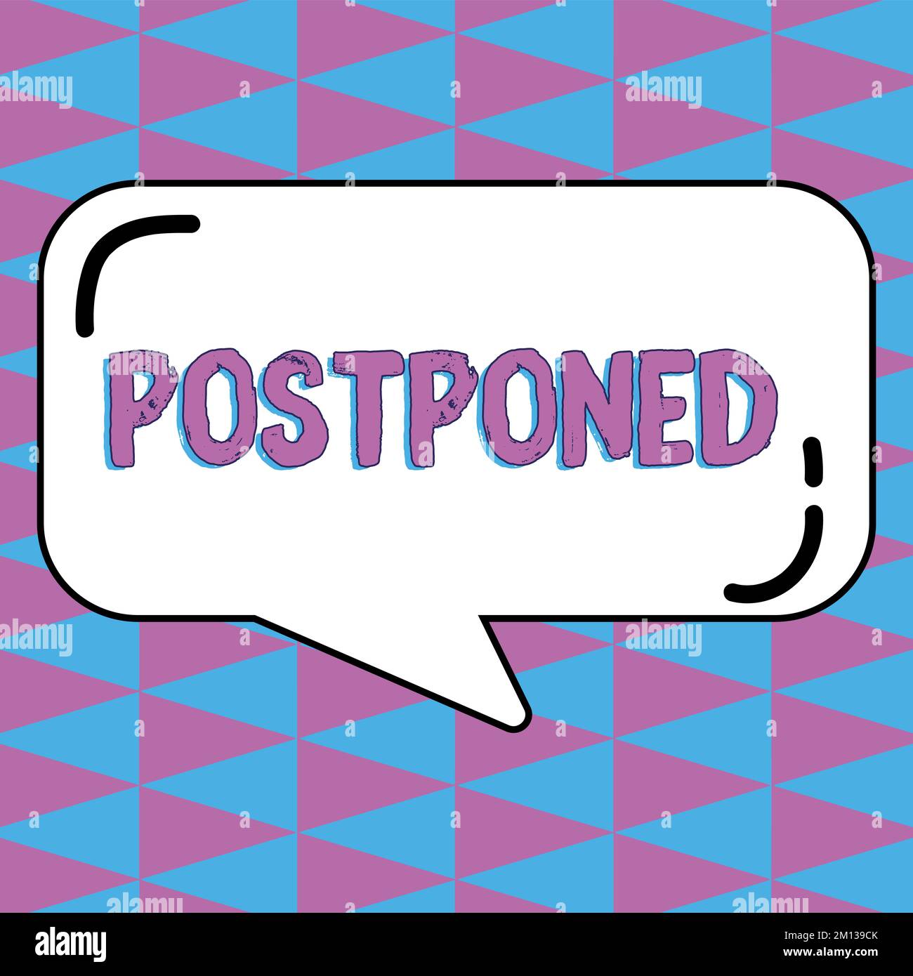 Hand writing sign Postponed. Business concept to place later in order ...