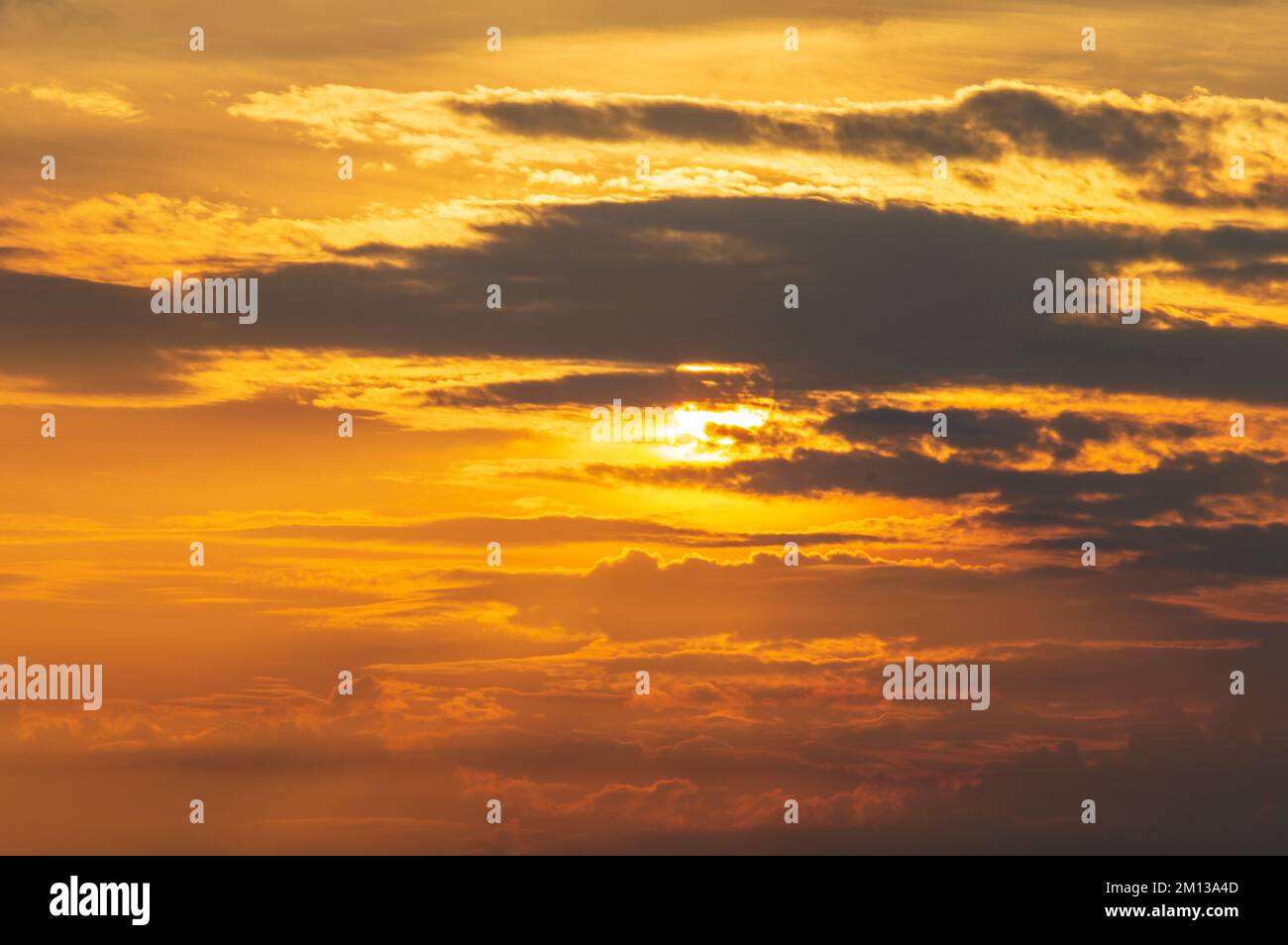 Cloudscape at dawn with nice orange and blue colors and gradients Stock ...