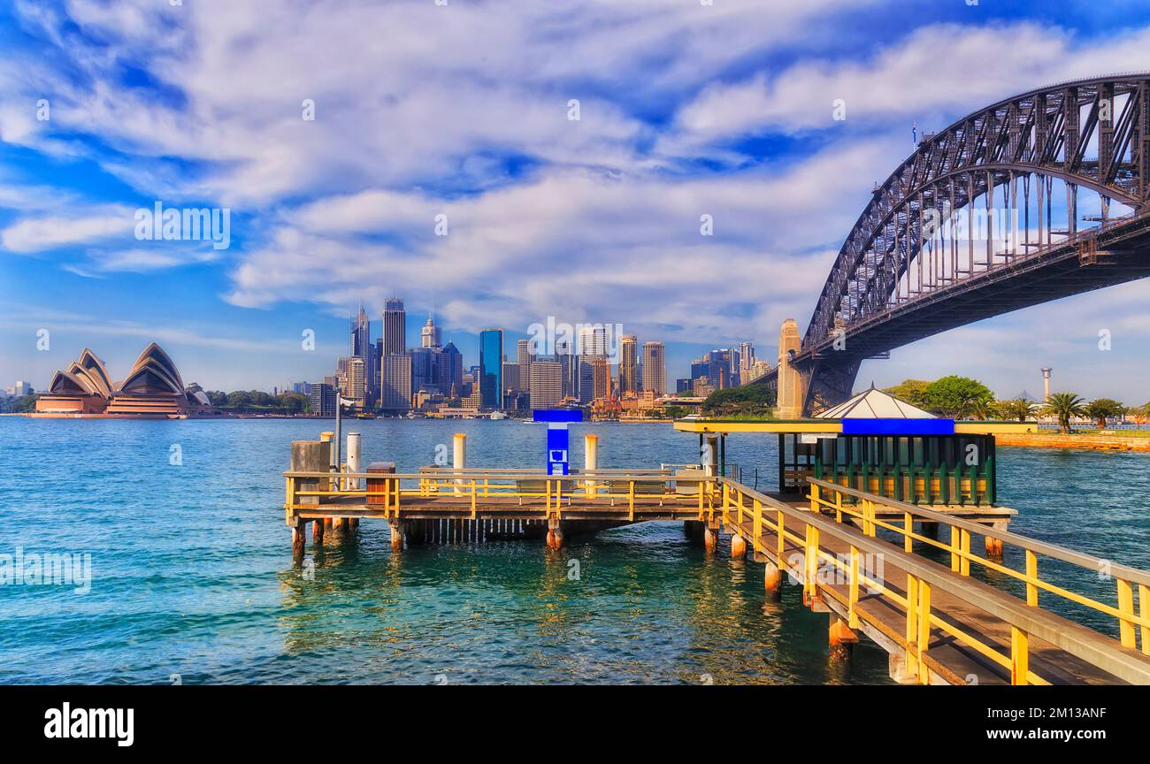 Sydney city CBD waterfront cityscape across Sydney harbour by the ...