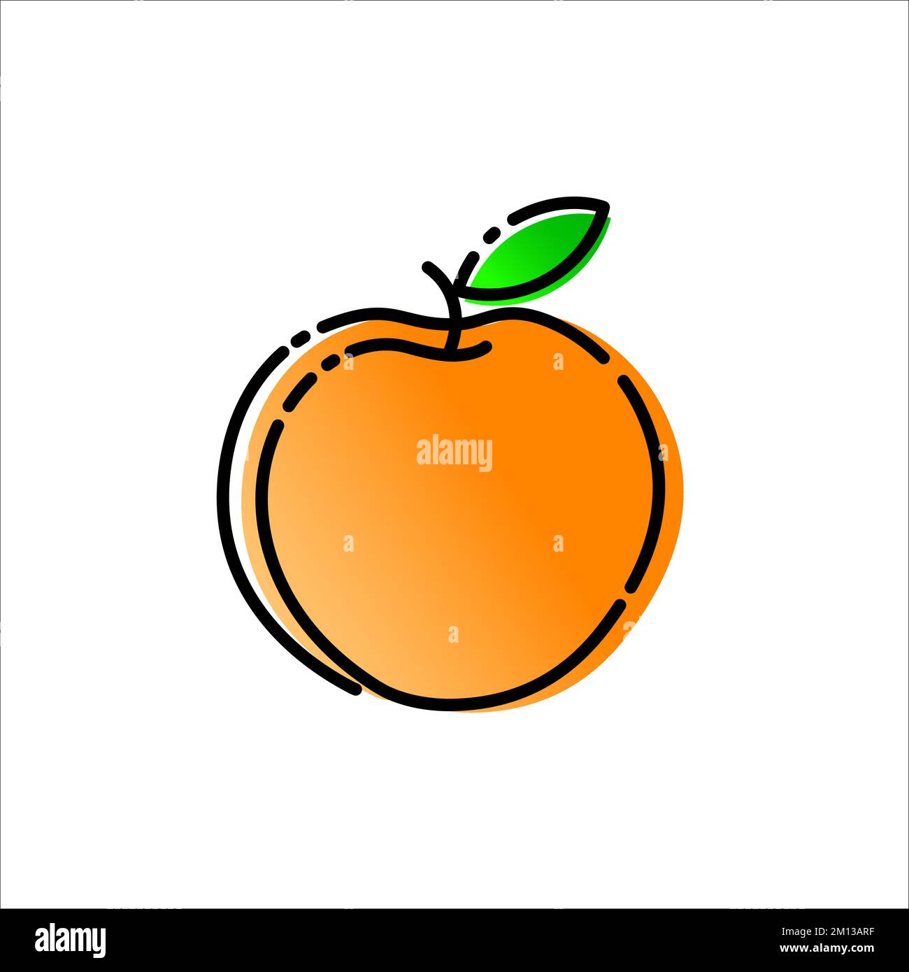 Logo peach. Symbol Vector Design Illustration. Orange peach Stock ...