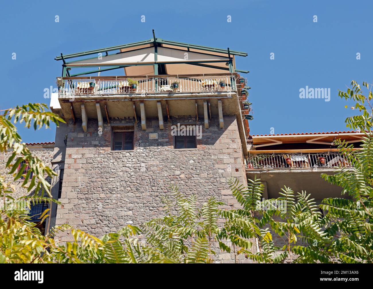 Typical overhanging balcony hi-res stock photography and images - Alamy