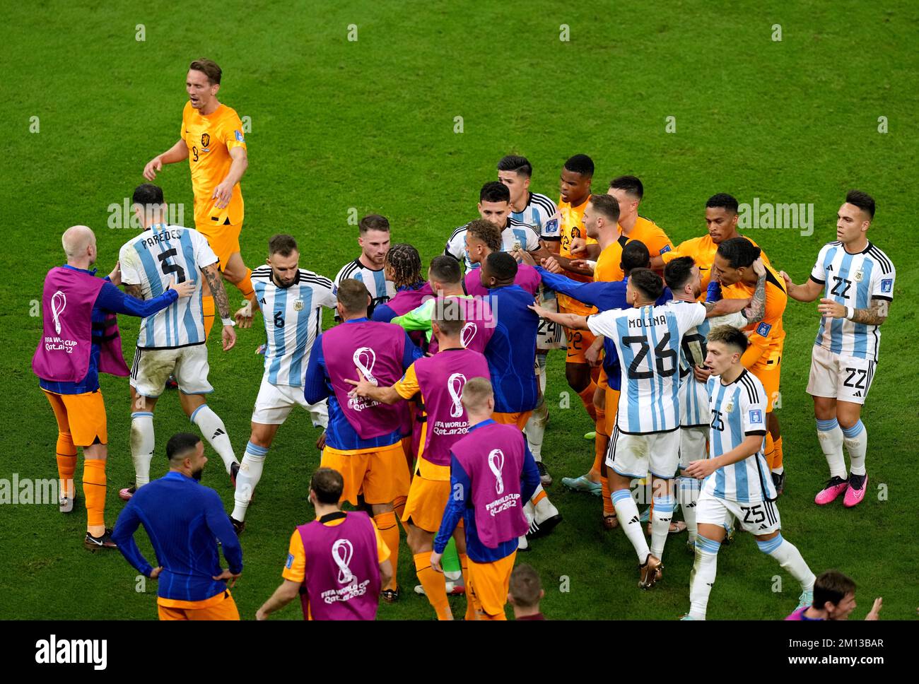 Tempers flare between players during the FIFA World Cup Quarter-Final ...