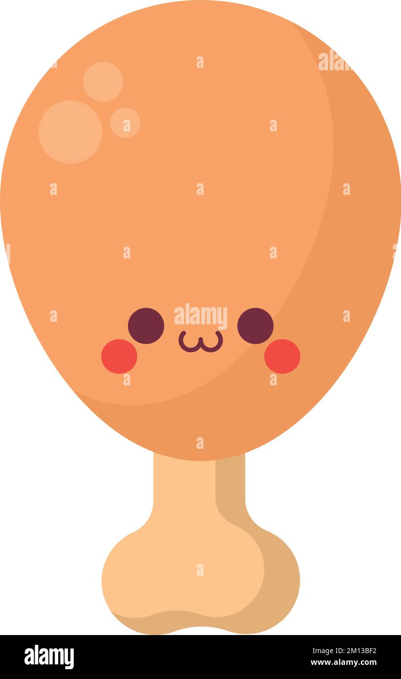 kawaii chicken leg illustration Stock Vector Image & Art - Alamy