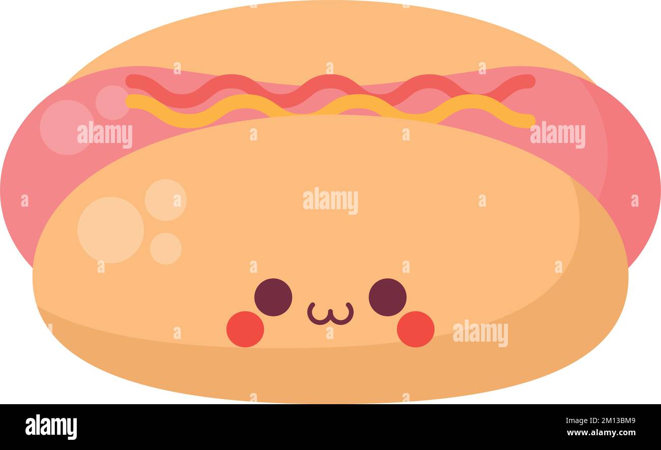 kawaii hot dog illustration Stock Vector Image & Art - Alamy