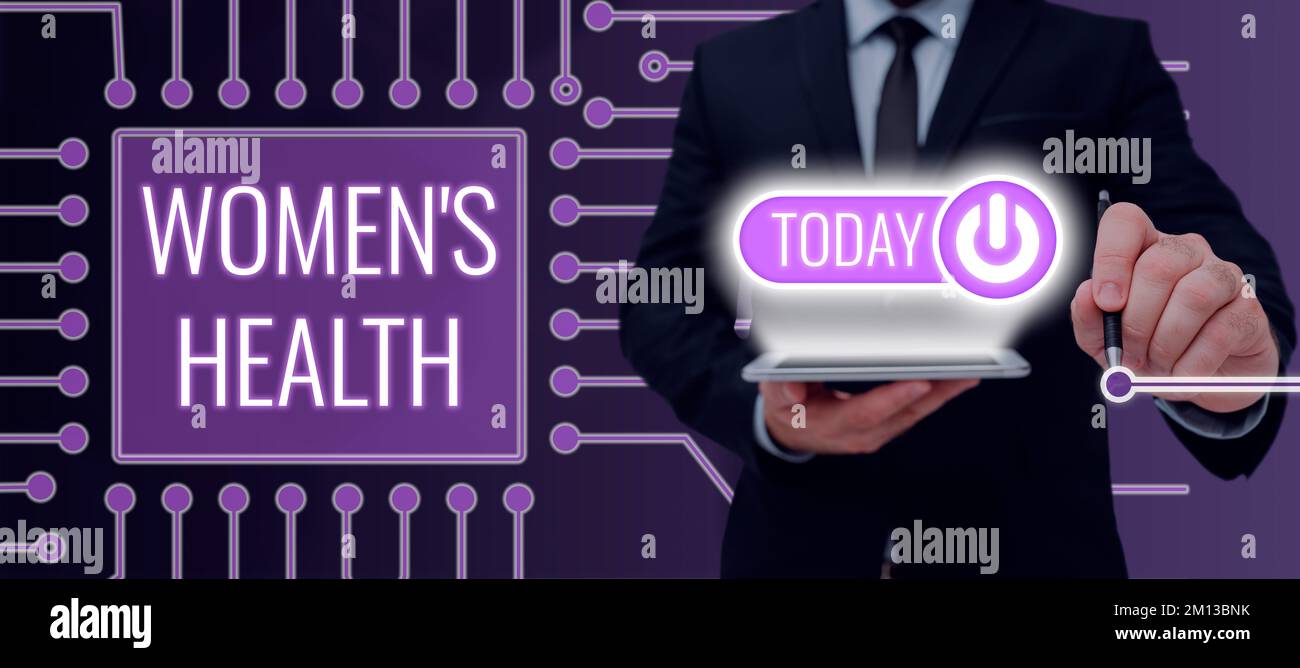 Sign displaying Women S Health. Word Written on Women s is physical ...