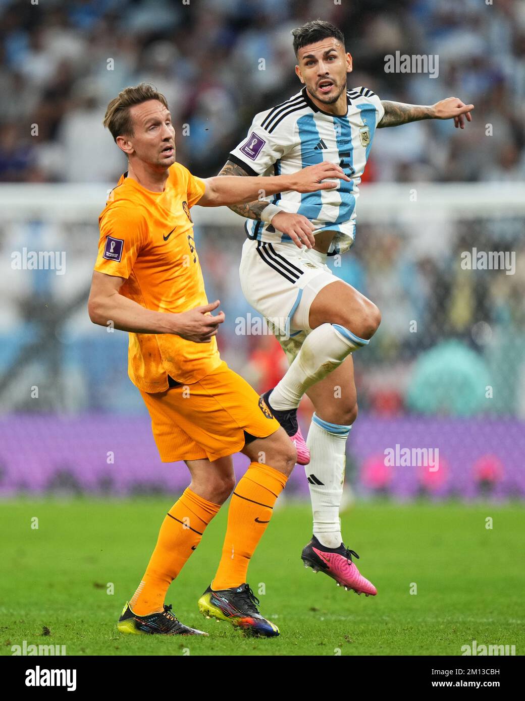 Lusail, Qatar. 09th Dec, 2022. Leandro Paredes of Argentina and Luuk de ...