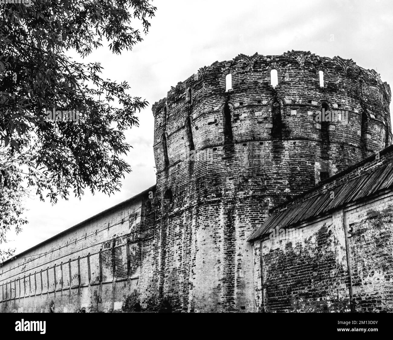 old fortification ruins of monastery Novospassky in Moscow, Russia 2010 ...