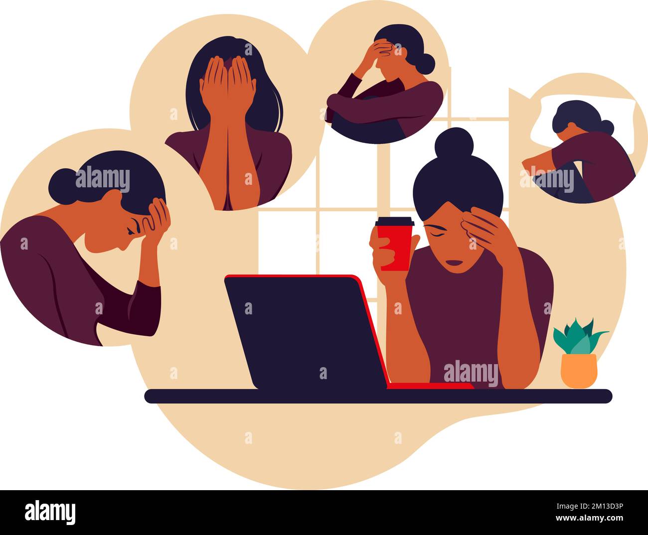 Think melancholy Stock Vector Images - Alamy