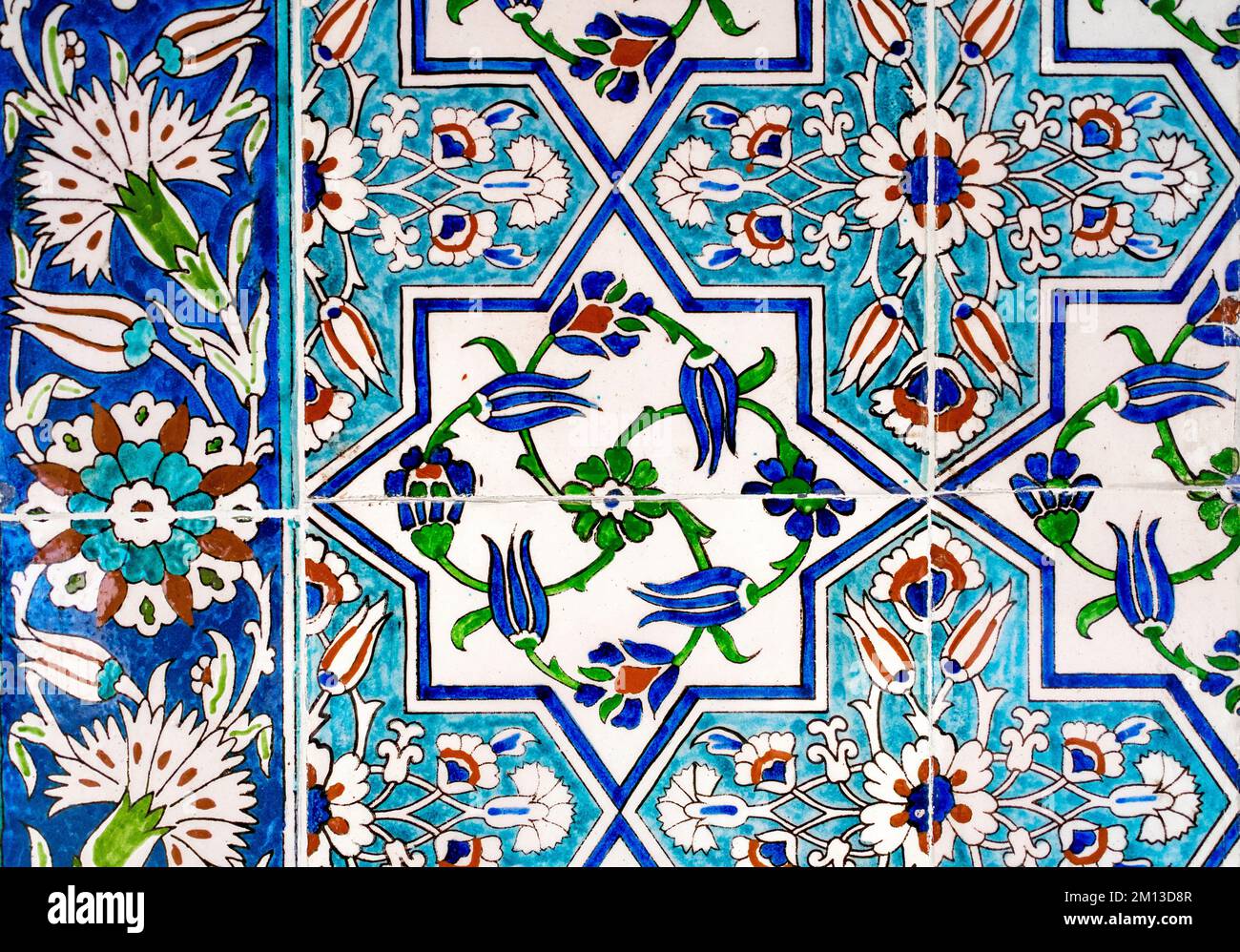 Handmade Tiles with floral patterns Stock Photo - Alamy