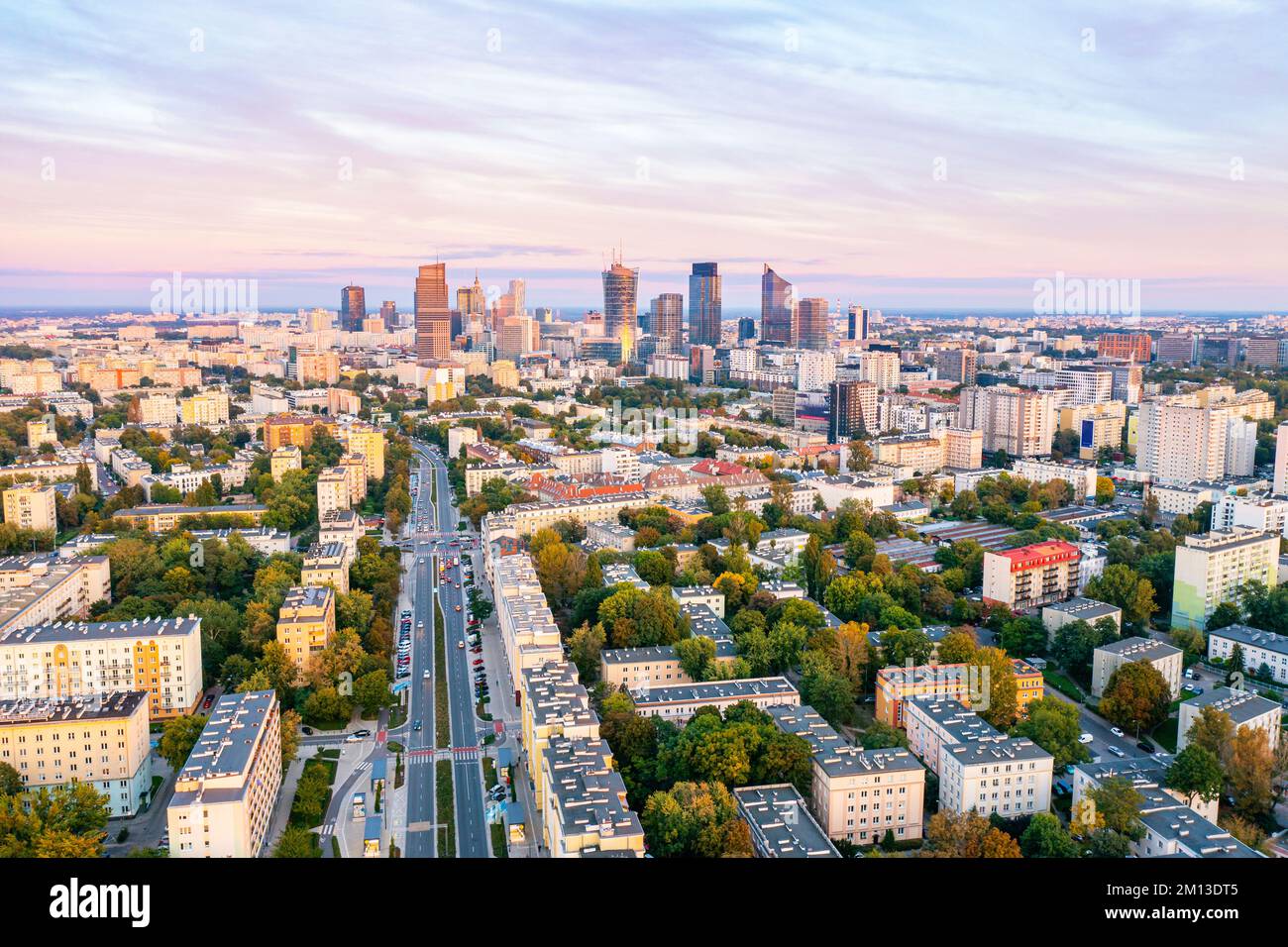 Warsaw poland aerial view street hi-res stock photography and images ...
