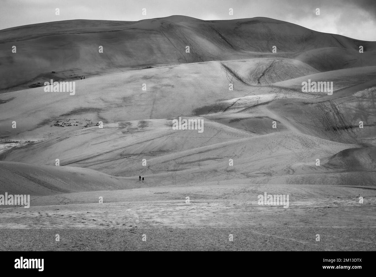 Visitors begin their hike up the 500 foot tall dune at Great Sand Dunes ...