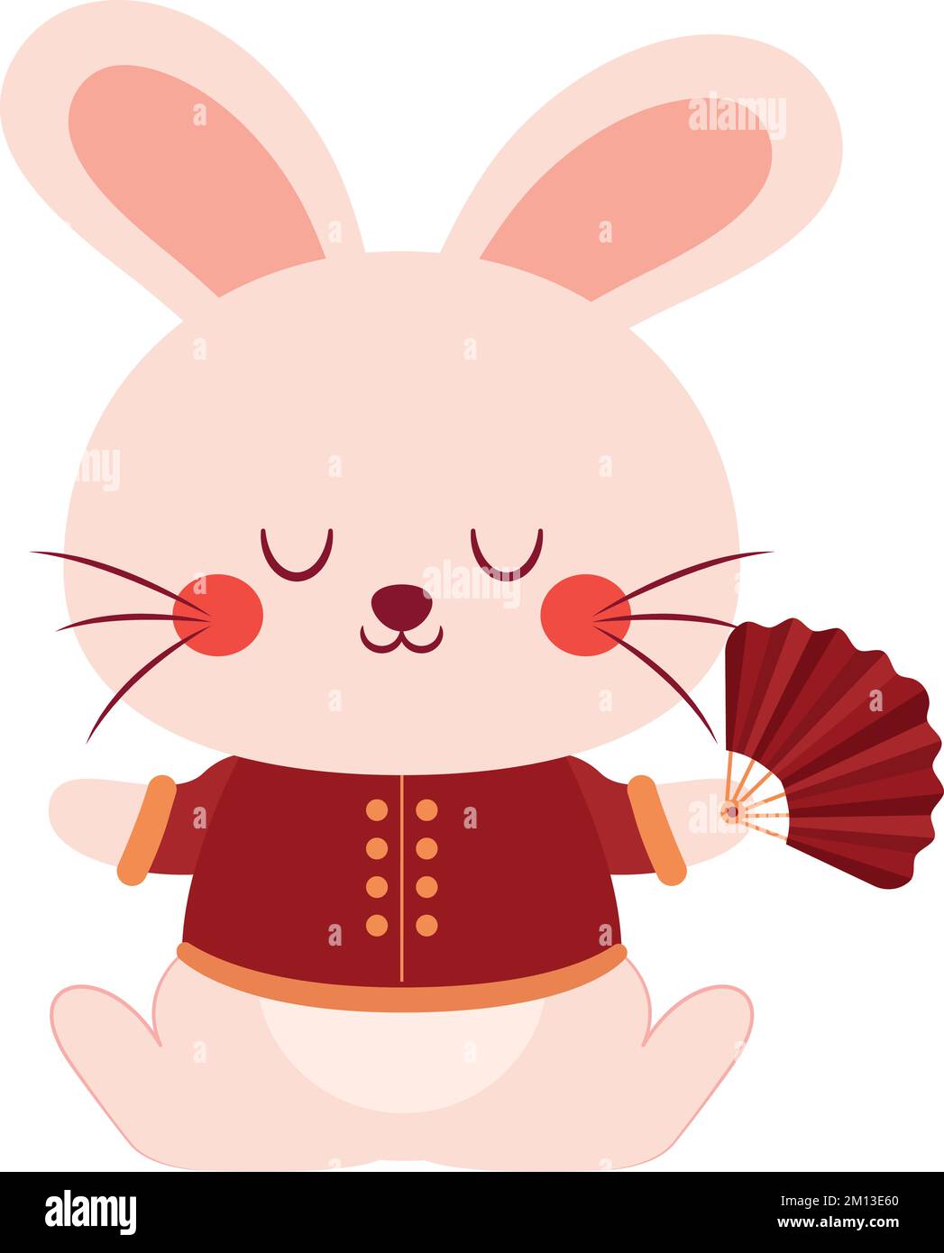 rabbit with a hand fan Stock Vector Image & Art - Alamy