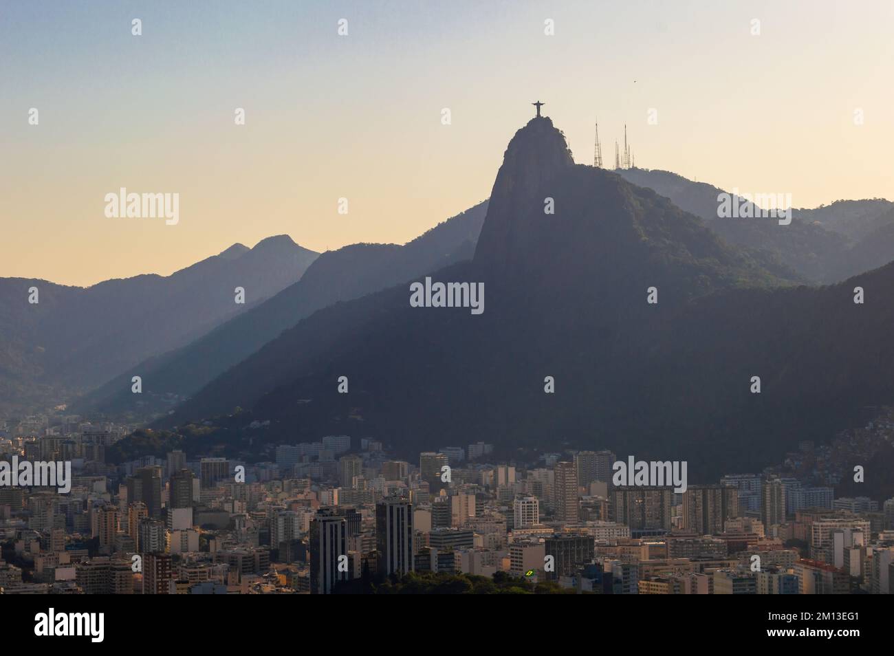 Rio de Janeiro, romantic city detail at sunset time, nice soft light ...