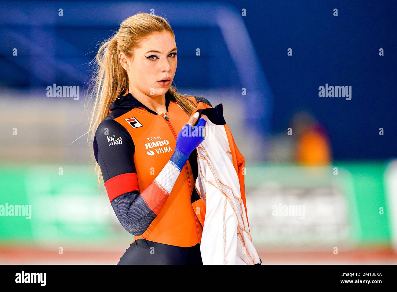 CALGARY, CANADA - DECEMBER 9: Jutta Leerdam of The Netherlands after ...