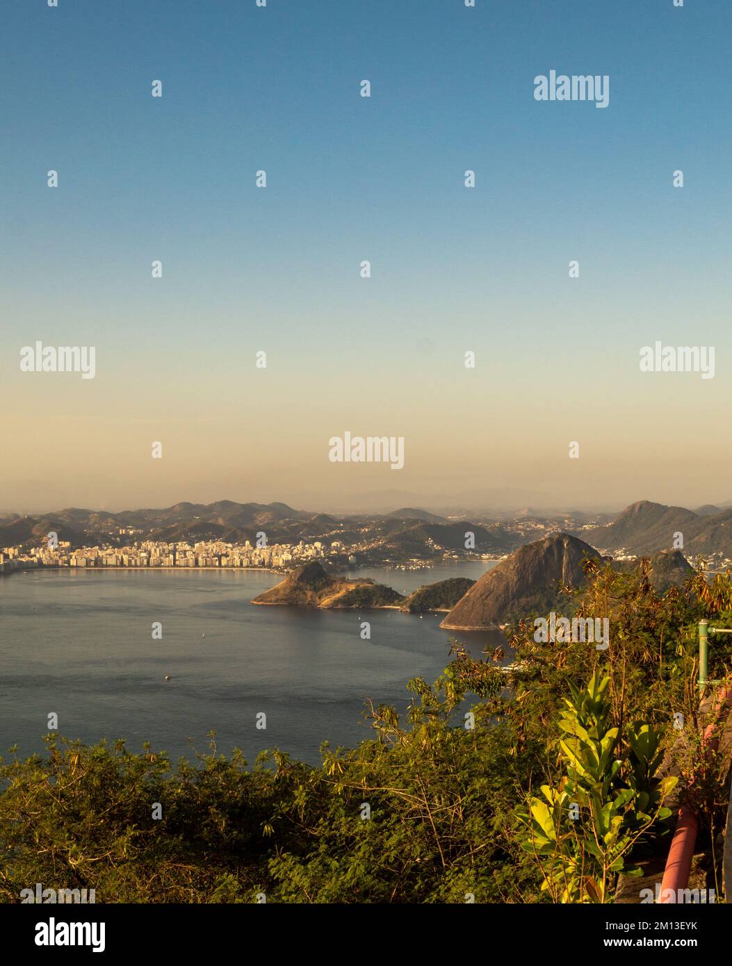 Aerial view of the northern waterfront of Rio de Janeiro in Brazil ...