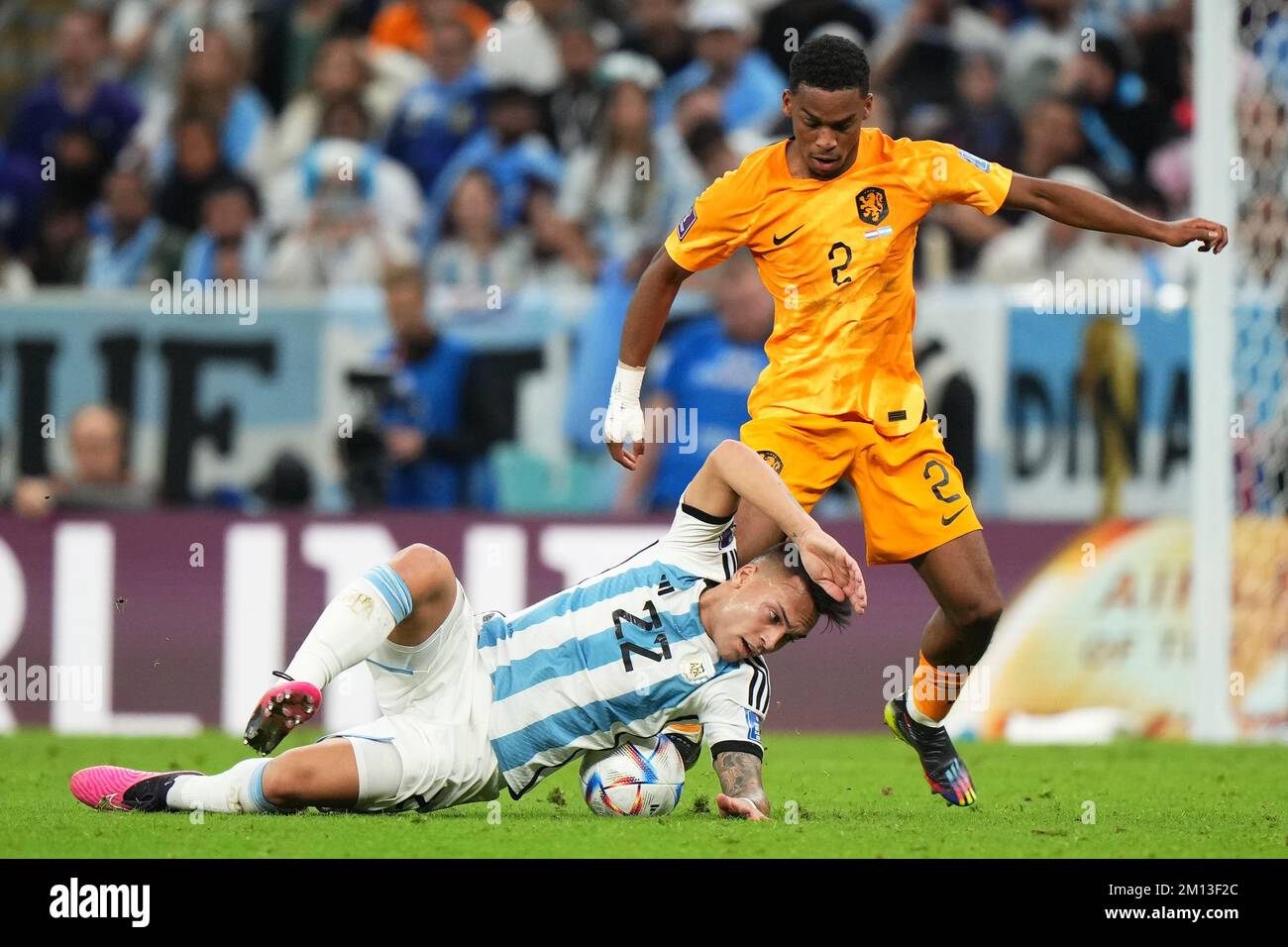 Lusail, Qatar. 09th Dec, 2022. Lautaro Martinez of Argentina and Juren ...