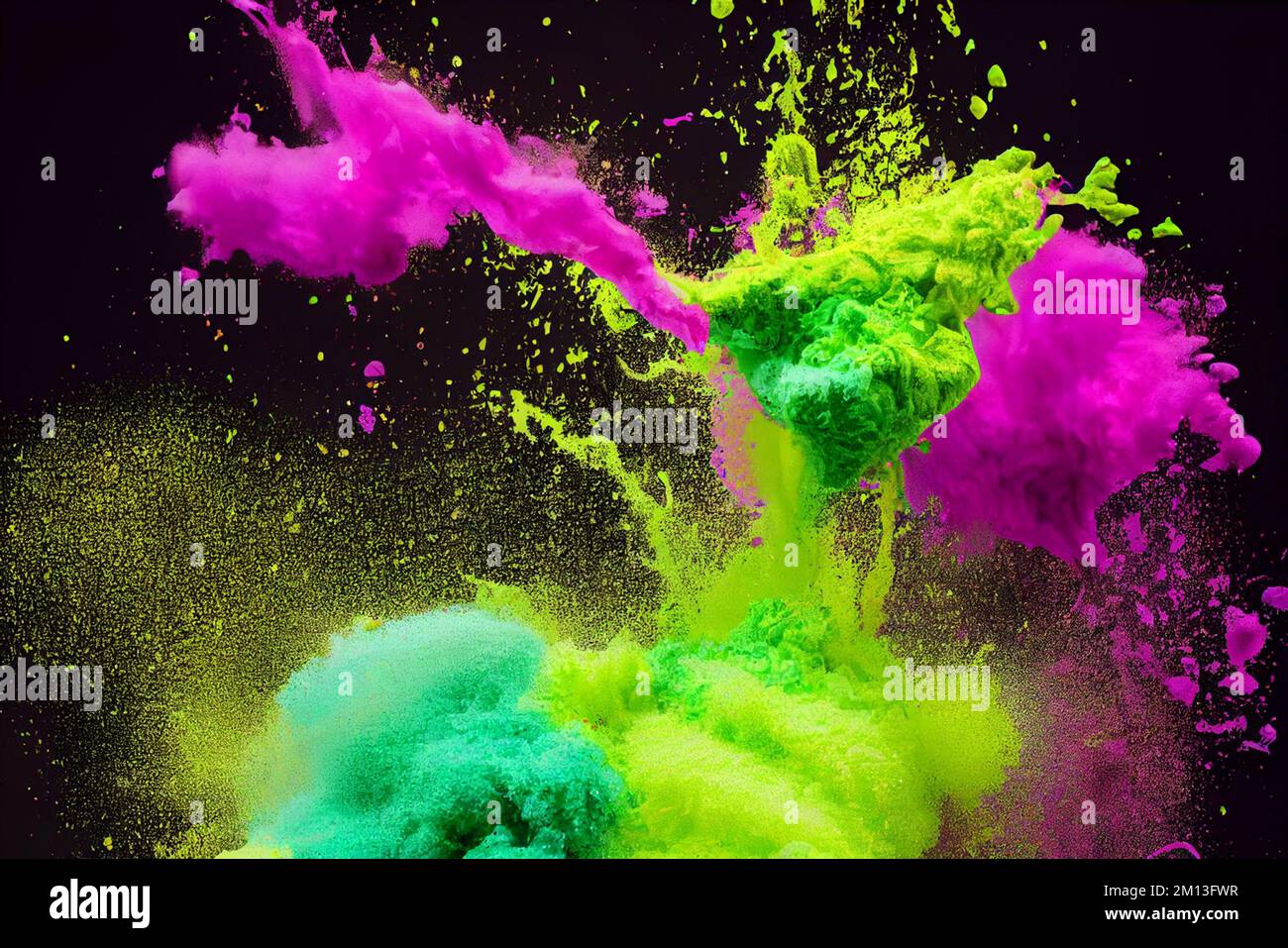 Bright and colorful ink splash explosion. An illustrative background ...
