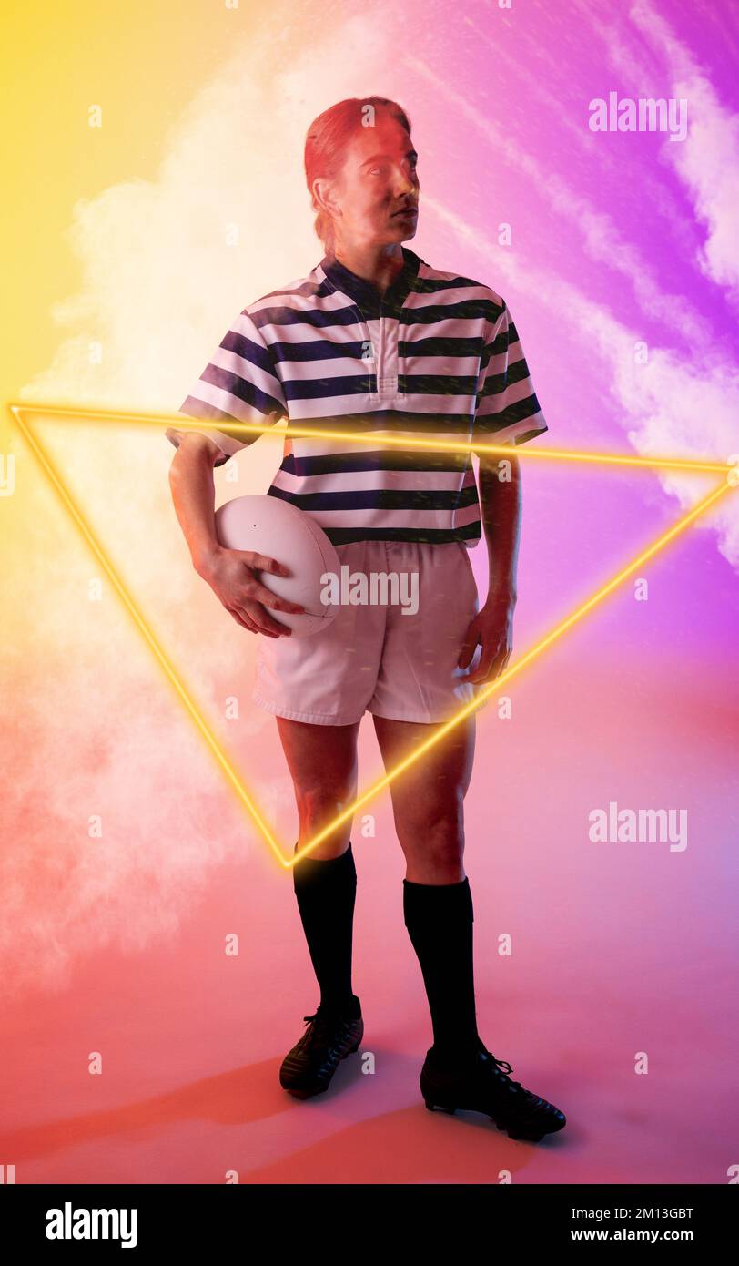Female rugby player standing ball hi-res stock photography and images ...