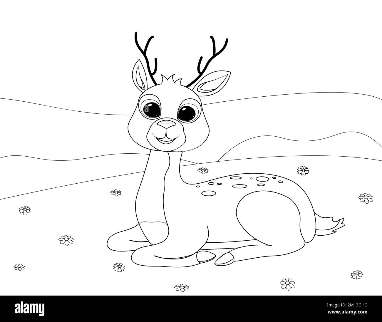 Cartoon coloring pages for kids Black and White Stock Photos & Images ...
