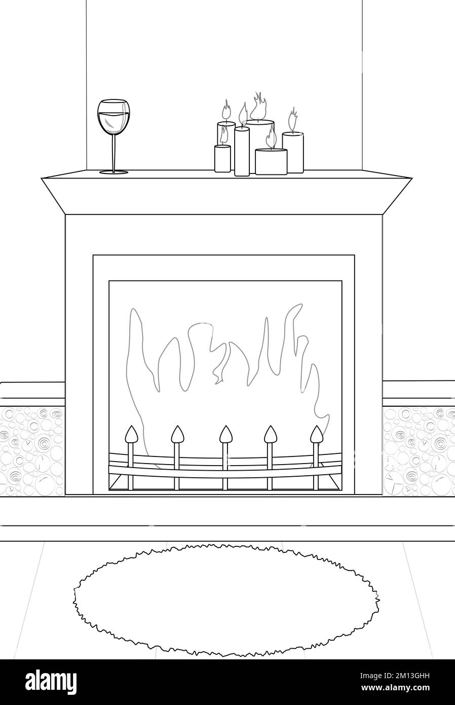 Coloring pages for coloring book, cute animal, black and white Stock ...