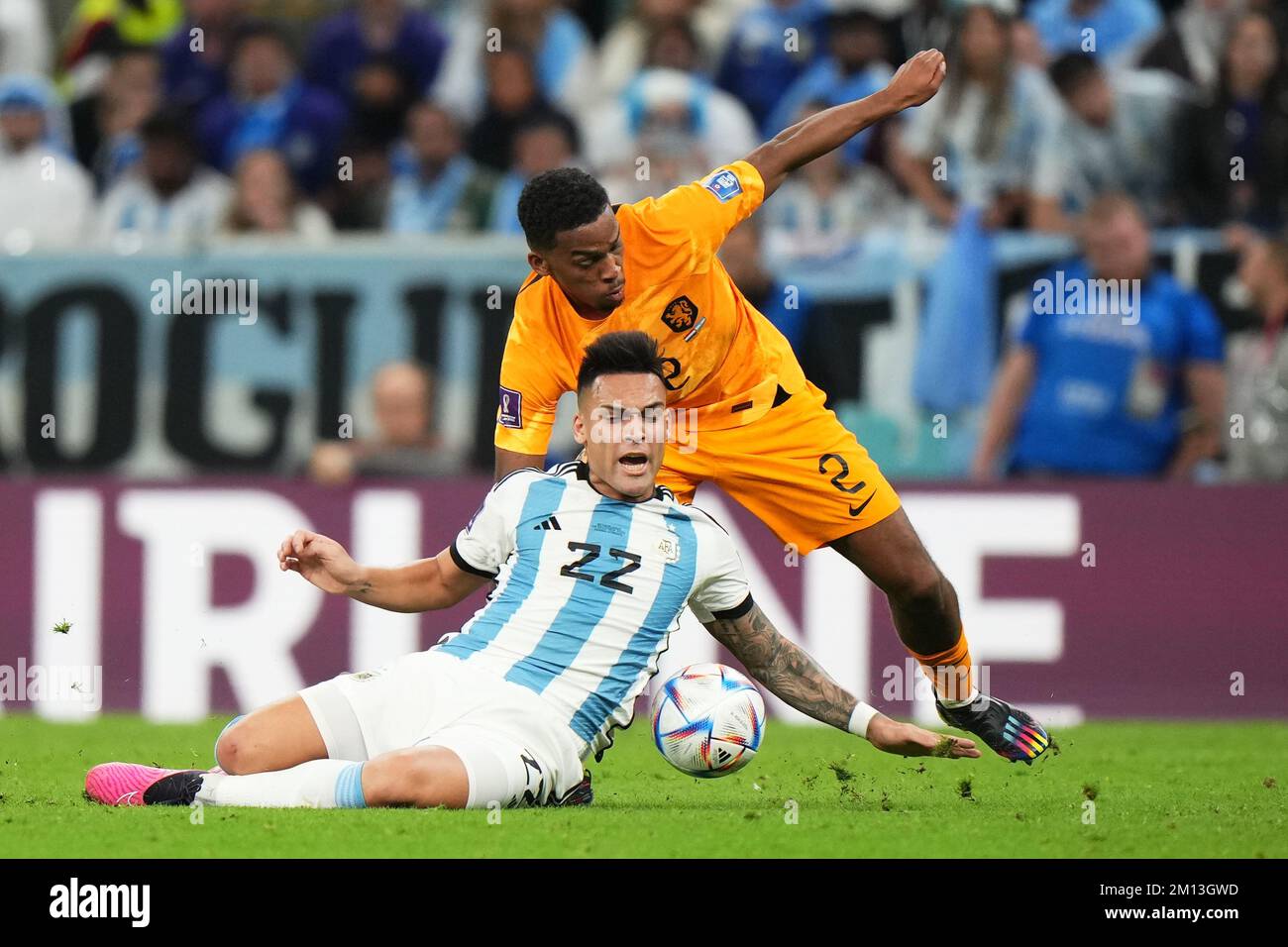 Lusail, Qatar. 09th Dec, 2022. Lautaro Martinez of Argentina and Juren ...