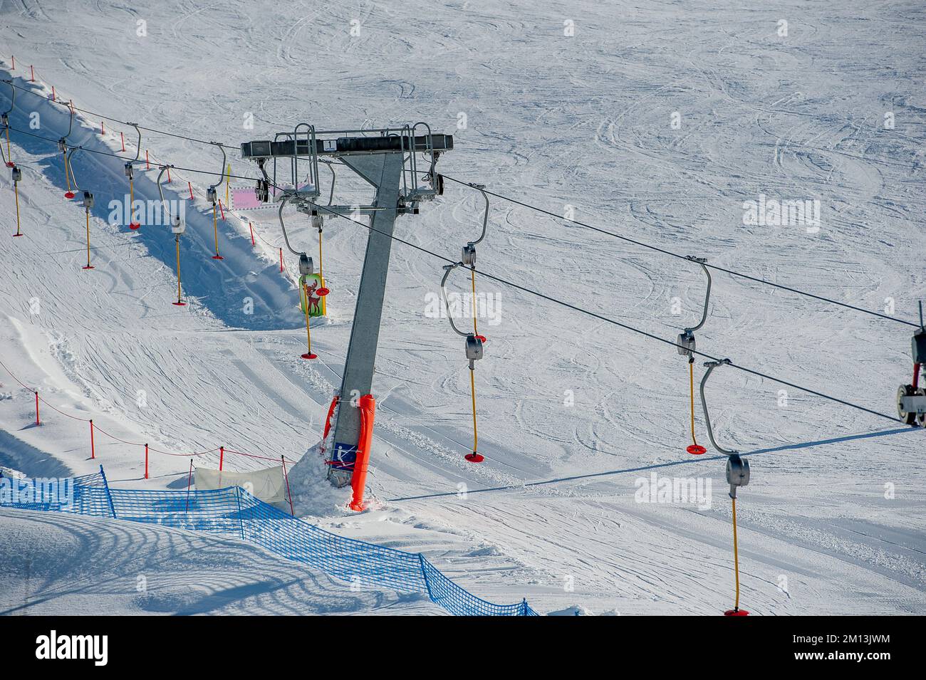 Ski slope with ski lift Stock Photo - Alamy
