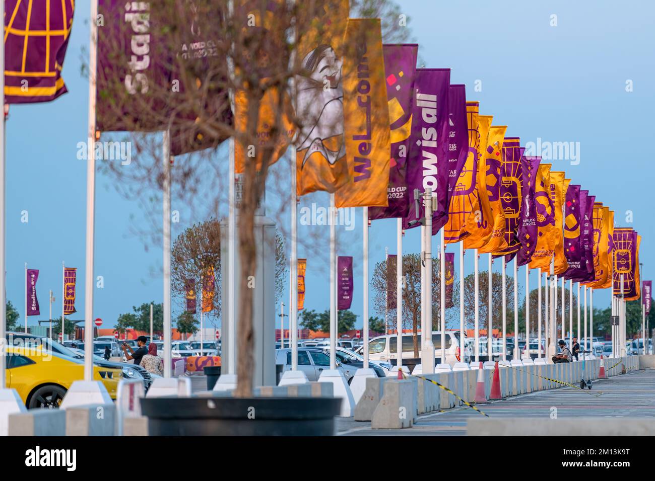 Stadium 974 Metro station. FIFA WORLDCUP QATAR 2022 FLAGS AT RAS BU ...