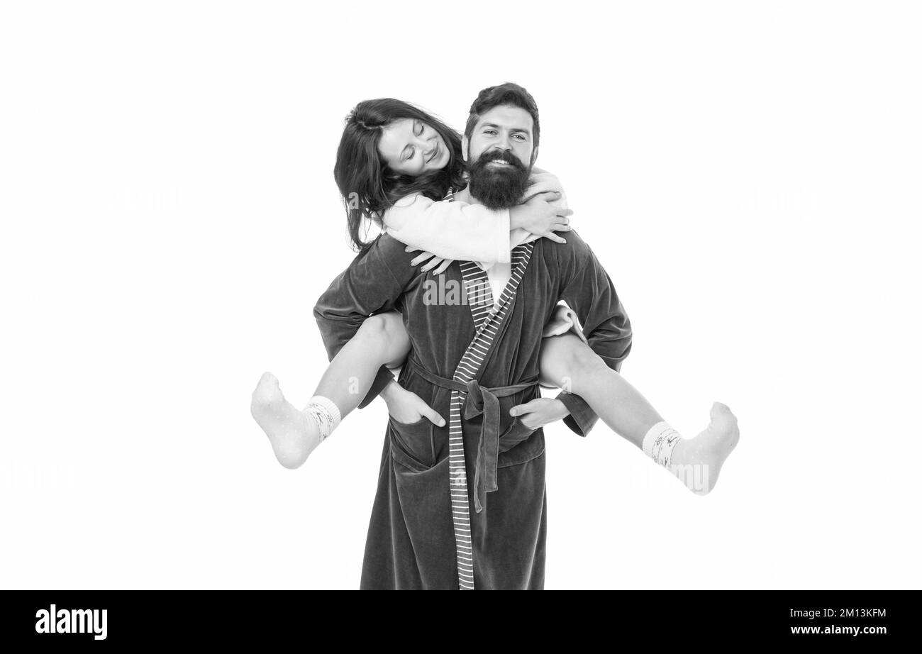 Just want to hug you forever. Woman hug riding piggyback on man. Couple ...