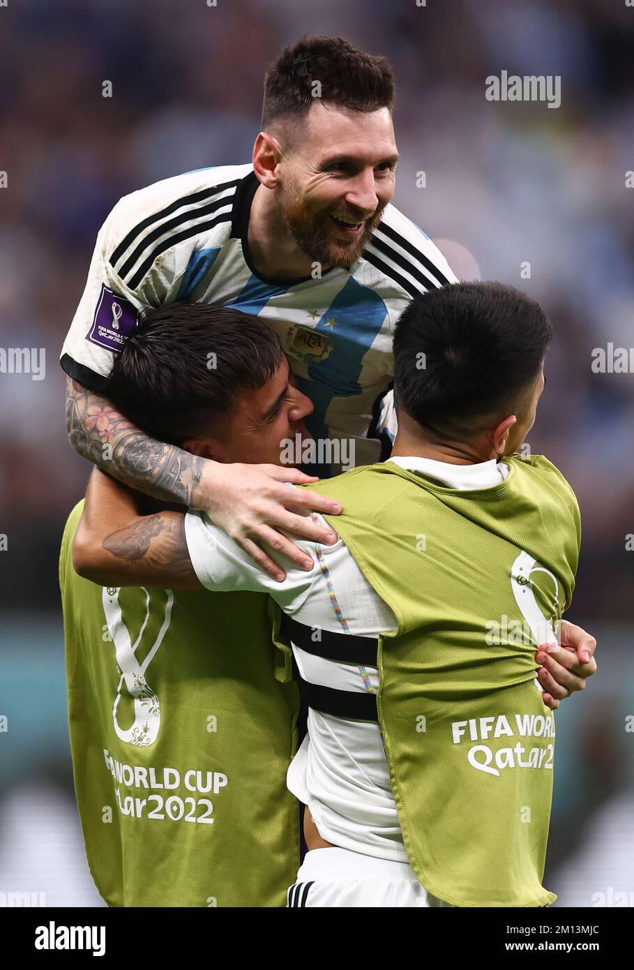 Doha, Qatar, 9th December 2022. Lionel Messi of Argentina celebrates ...