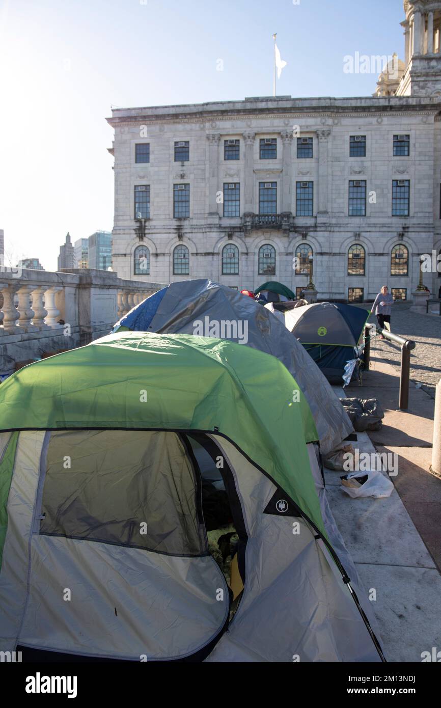 Providence, RI, USA. 09th Dec, 2022. Homeless encampment and protest ...