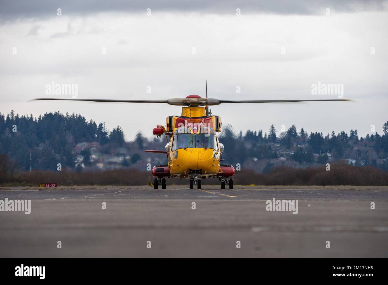 A Royal Canadian Air Force CH-149 Cormorant helicopter aircrew from 442 Transport and rescue ...