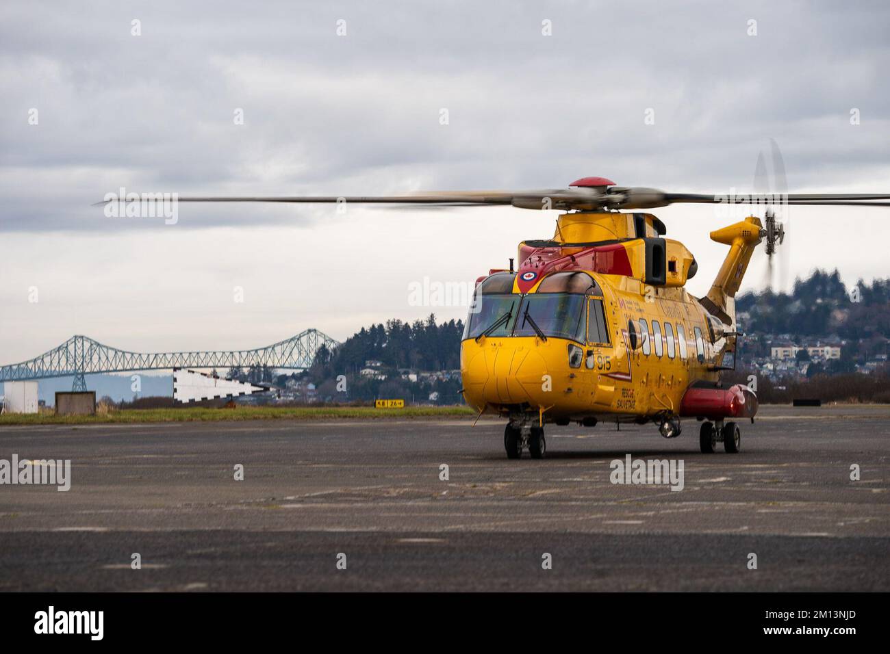A Royal Canadian Air Force CH-149 Cormorant helicopter aircrew from 442 Transport and rescue ...