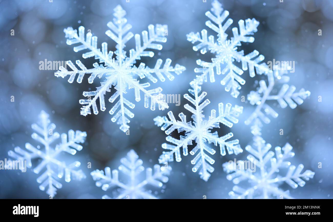 Blurred snowflakes background - digital illustration Stock Photo - Alamy