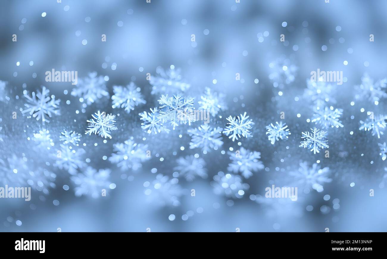 Blurred snowflakes background - digital illustration Stock Photo - Alamy