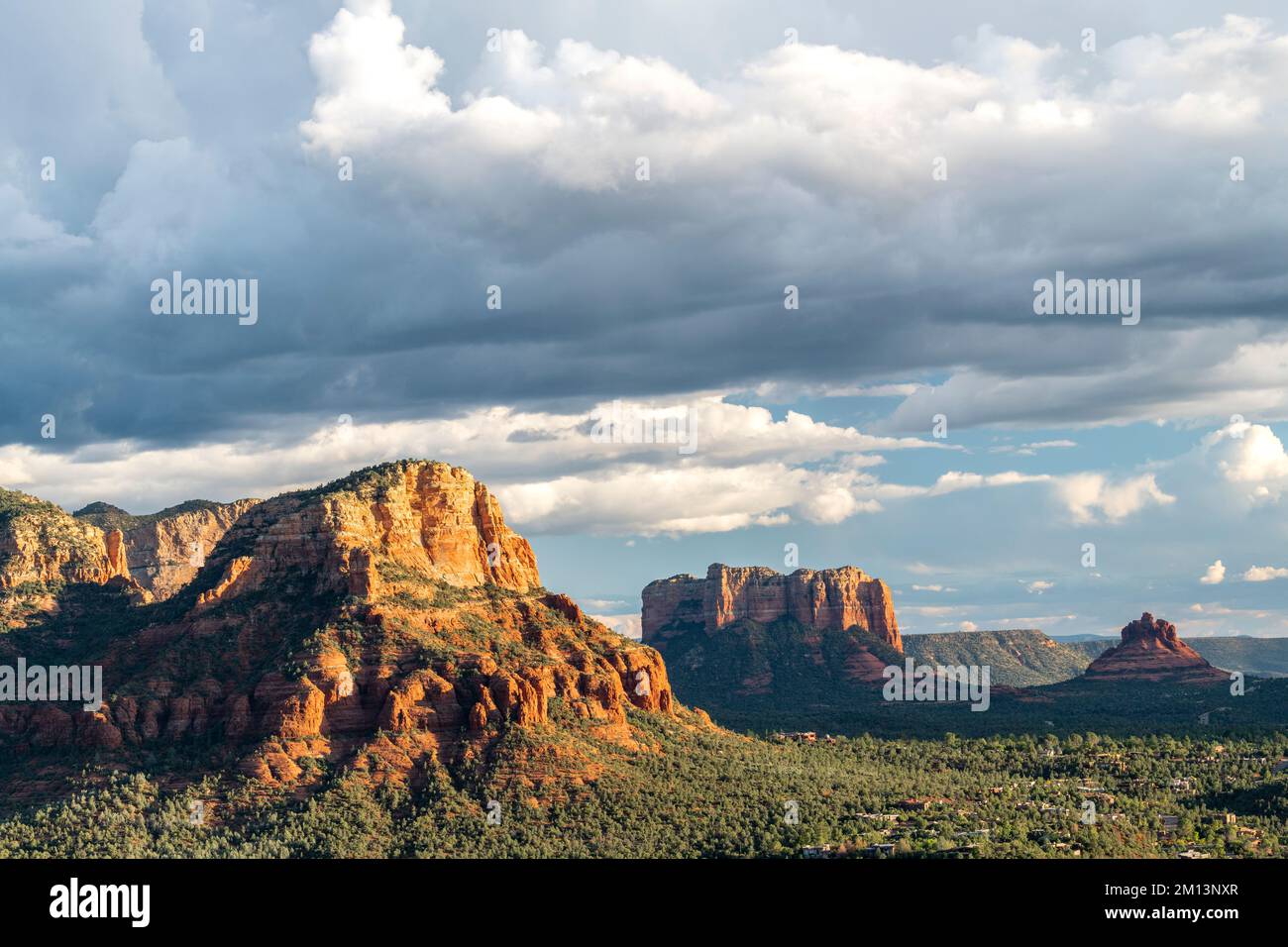 Twin Buttes at sunset, part of the Munds Mountain Wilderness, with ...