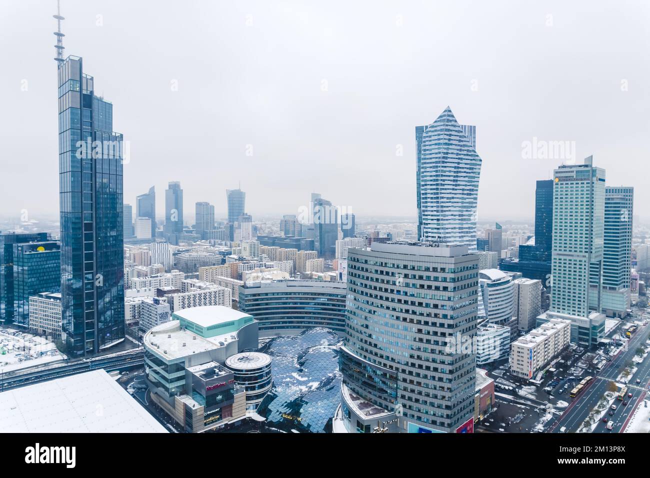 11.21.2022 Warsaw, Poland. Zlota 44, Varso Tower and Zlote Tarasy ...