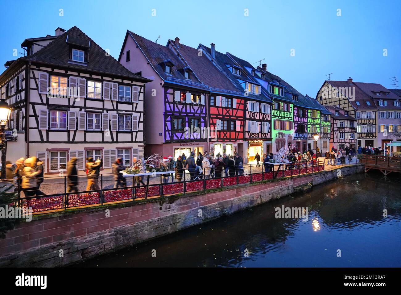 Traditional old half-timbered houses in the historic city of Colmar ...