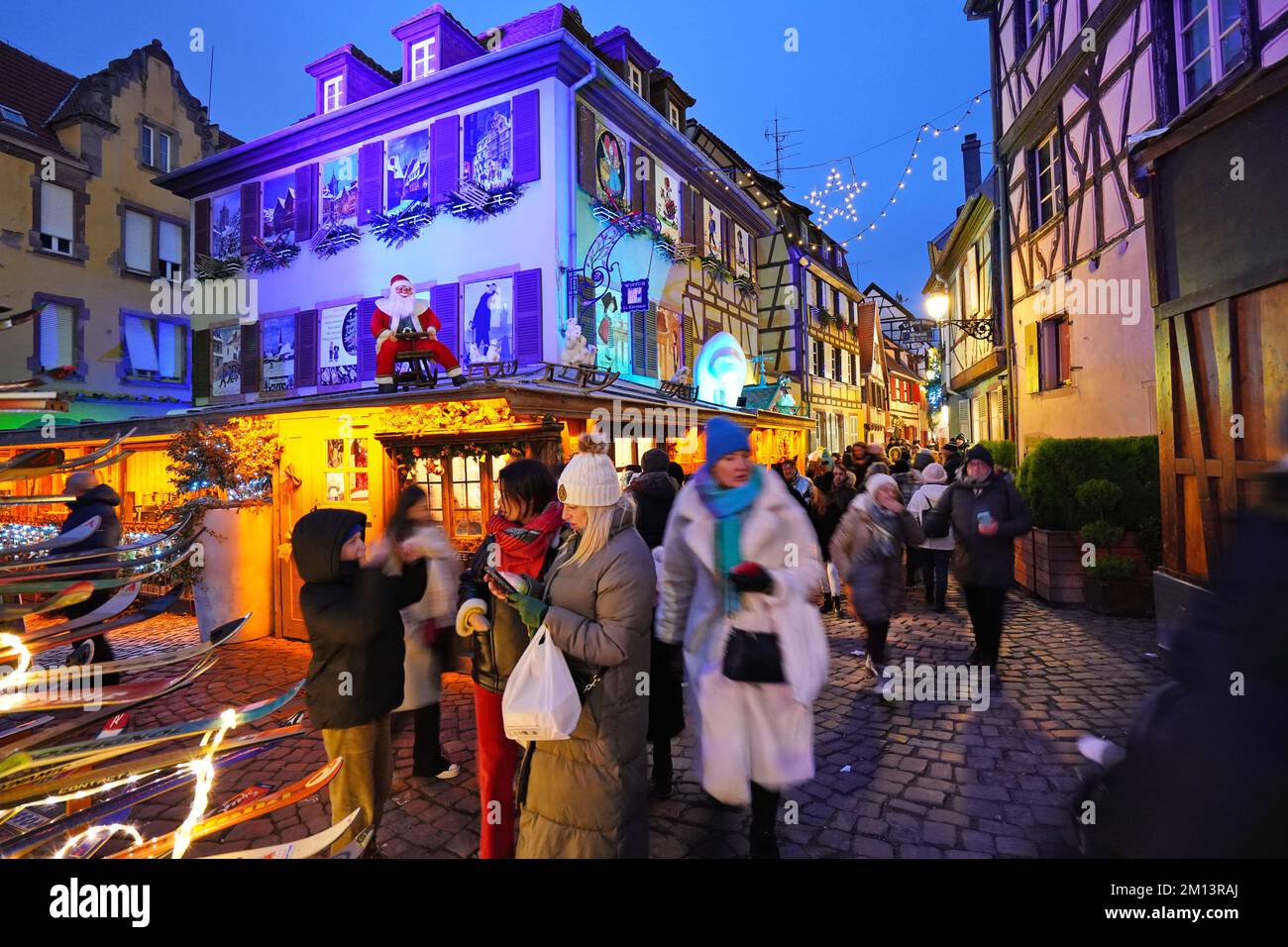 Traditional old half-timbered houses in the historic city of Colmar ...