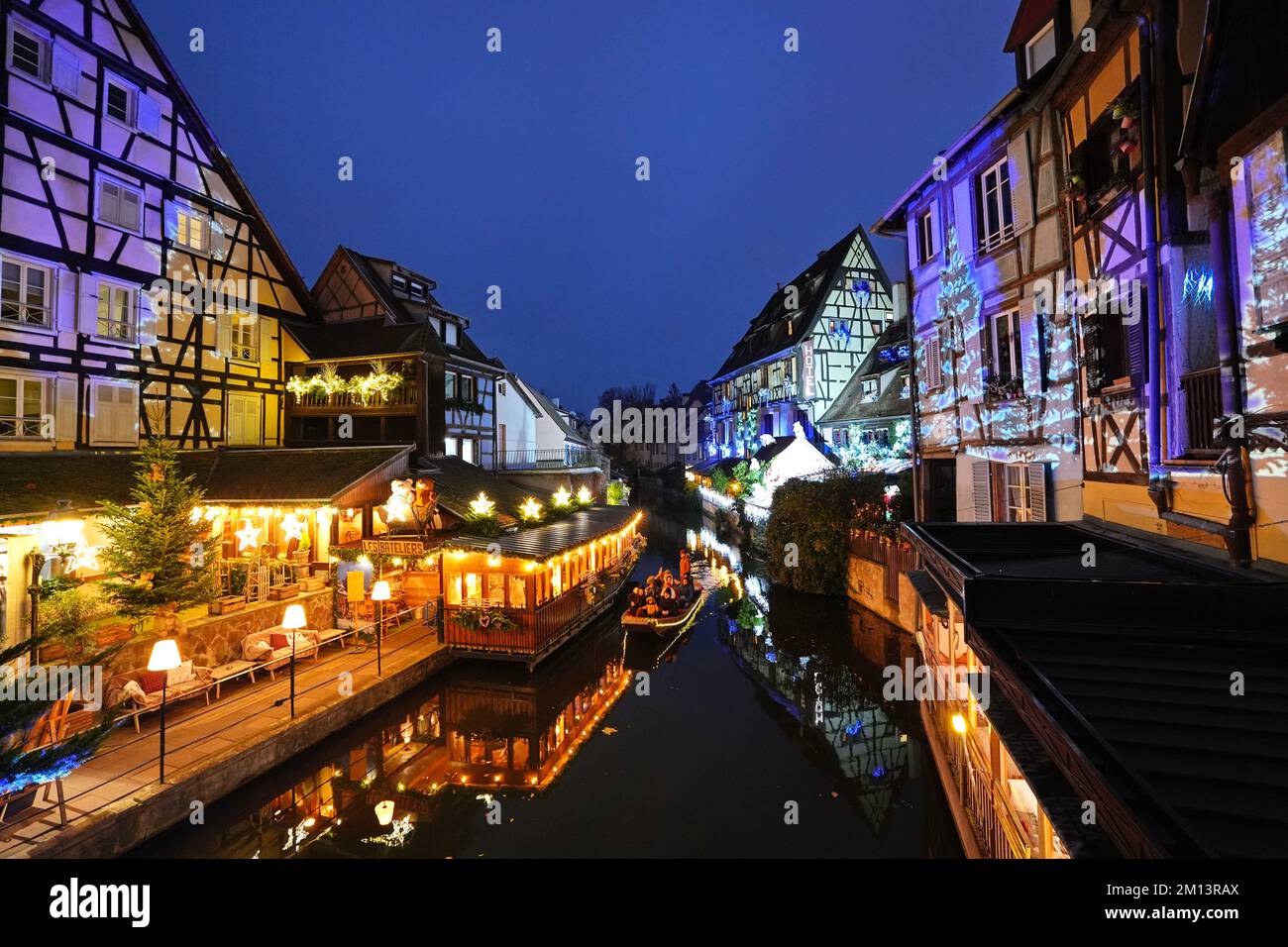 Traditional old half-timbered houses in the historic city of Colmar ...
