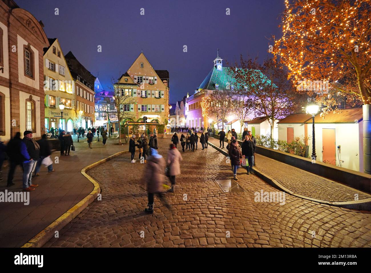 Traditional old half-timbered houses in the historic city of Colmar ...