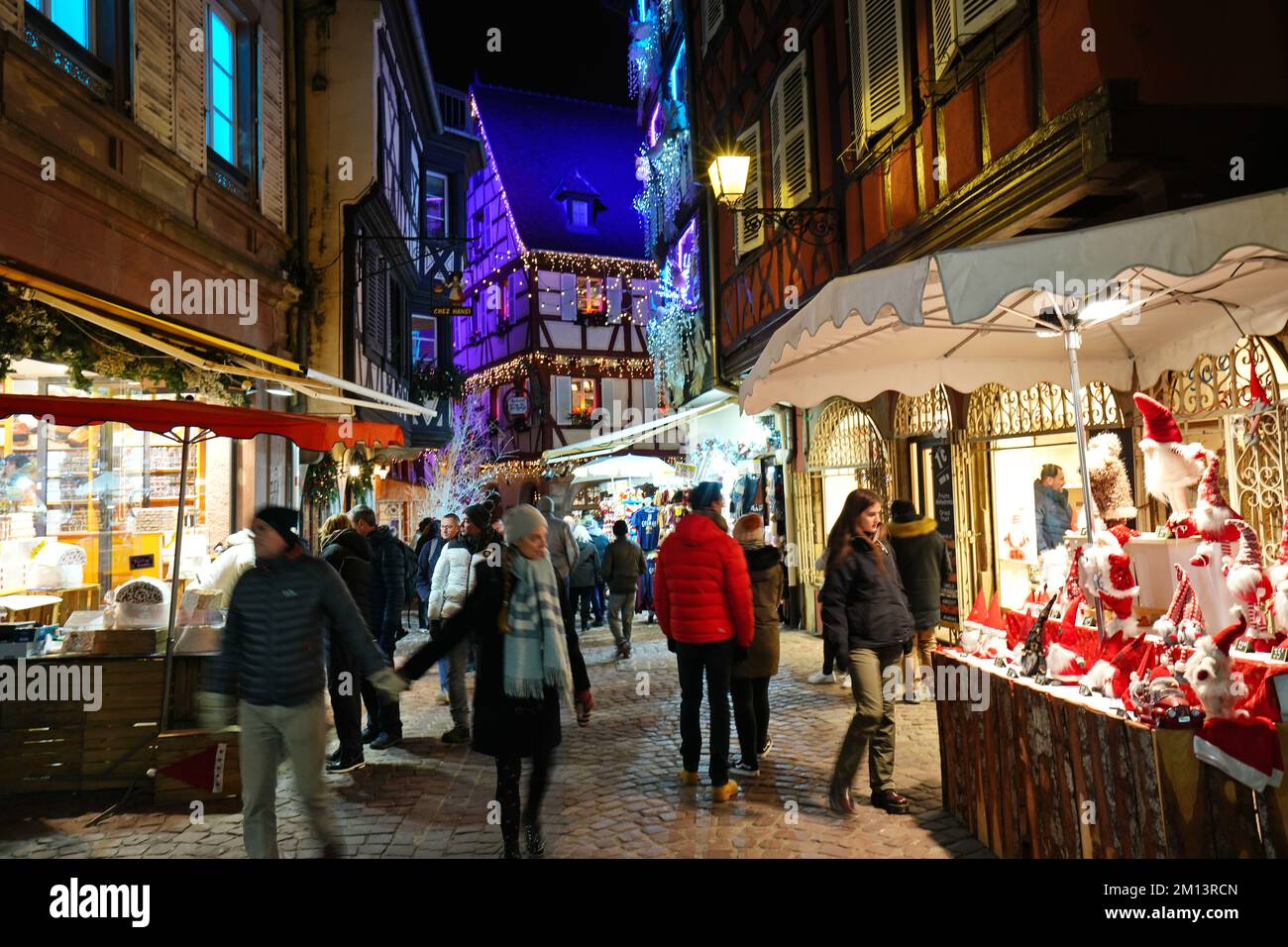 Traditional old half-timbered houses in the historic city of Colmar ...
